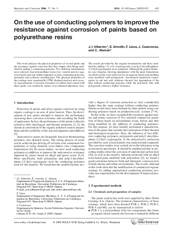 (PDF) On the use of conducting polymers to improve the resistance ...
