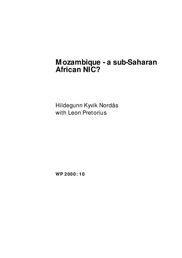 (PDF) Mozambique - a sub-Saharan African NIC?