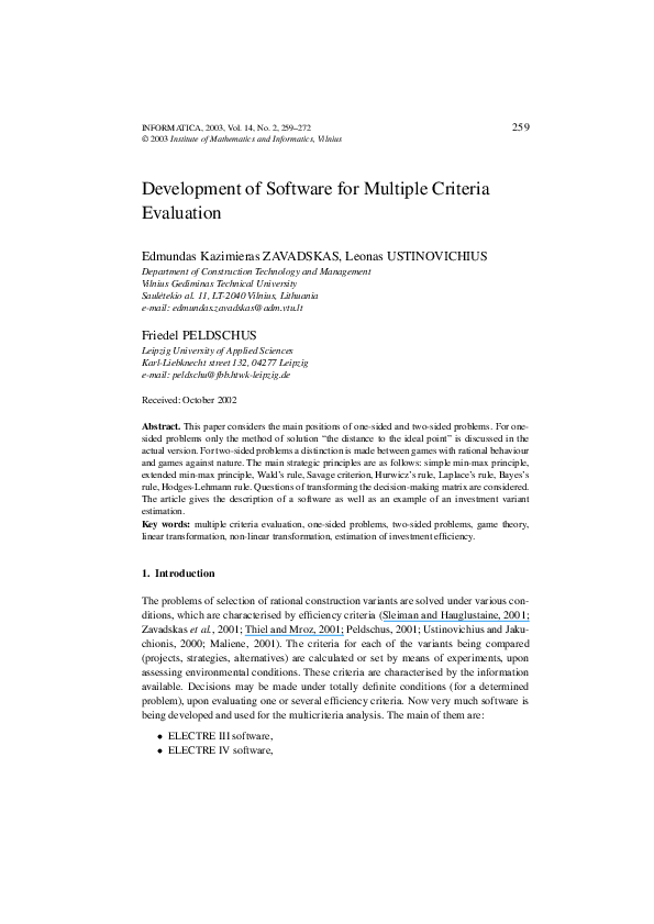 (PDF) Multiattribute Selection from Alternative Designs of Infrastructure Components for ...