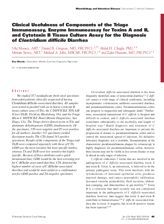 (PDF) Evaluation of Five Enzyme Immunoassays Compared with the ...