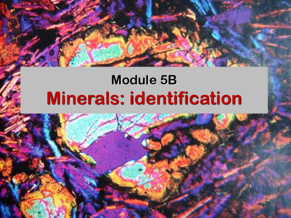 (PDF) Module 5B: Minerals: identification