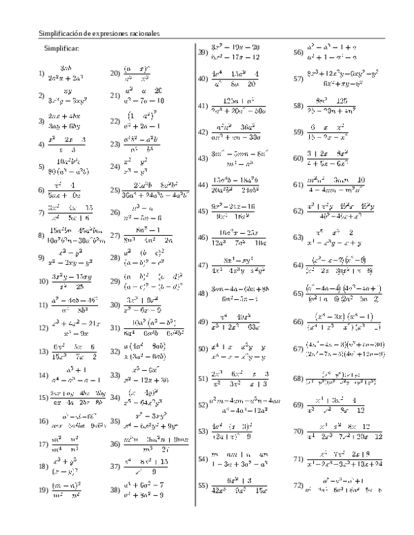 (PDF) Simplificación de expresiones racionales | Gatsby Morgado ...