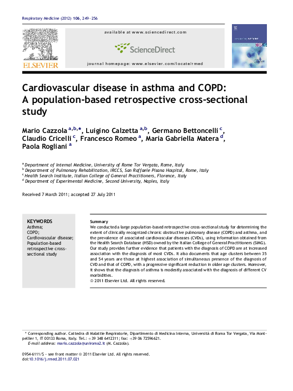 (PDF) Cardiovascular disease in asthma and COPD: A population-based ...