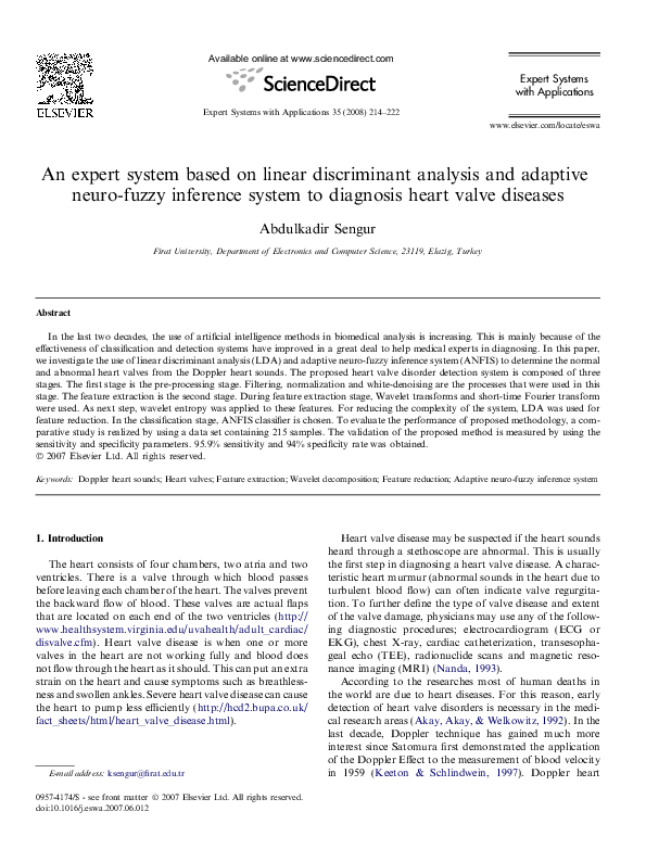 (PDF) An expert system based on linear discriminant analysis and adaptive neuro-fuzzy inference ...