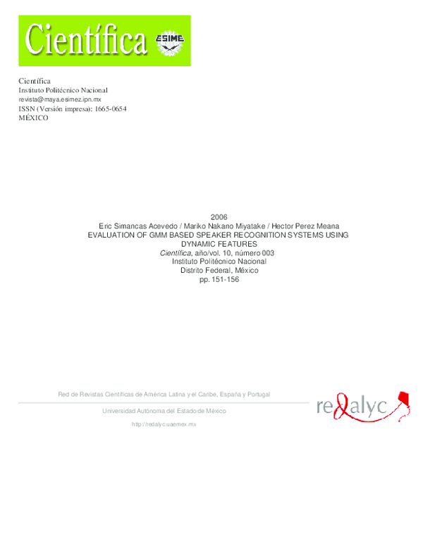 Pdf Evaluation Of Gmm Based Speaker Recognition Systems Using Dynamic Features