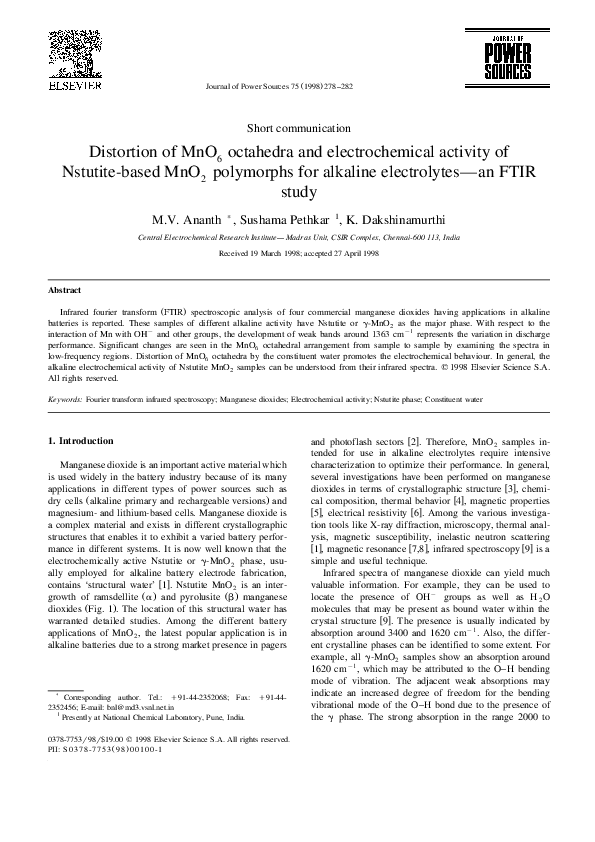 (PDF) Distortion of MnO6 octahedra and electrochemical activity of ...