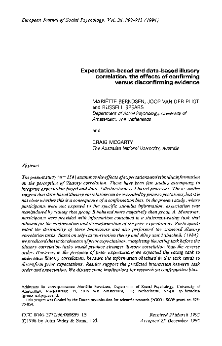 (PDF) Expectation-based and data-based illusory correlation: the ...