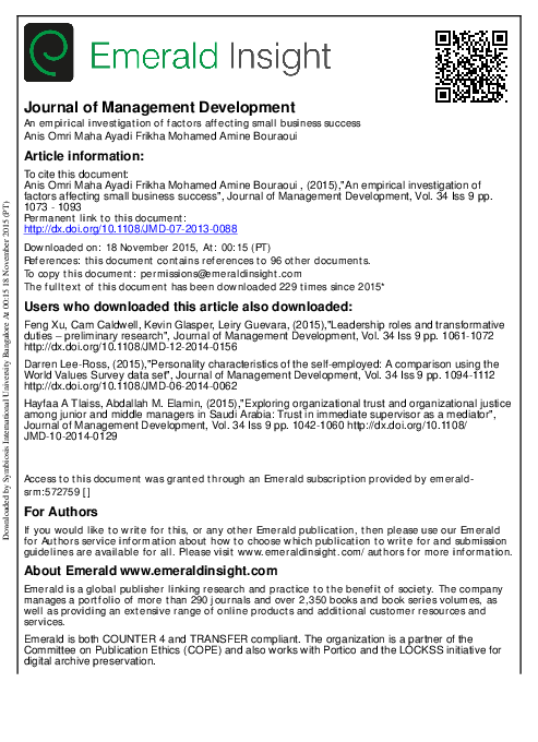 (PDF) Journal of Management Development