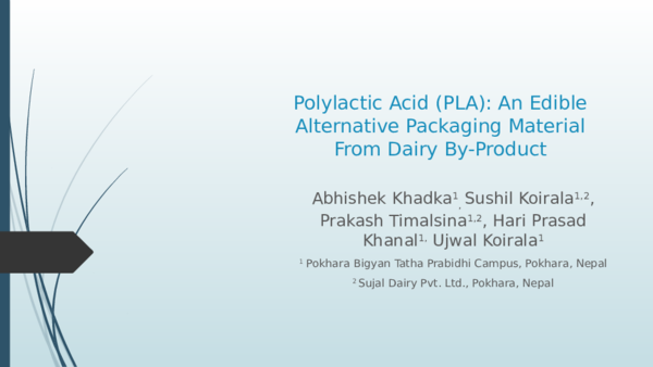 Polylactic acid (pla): an alternative edible packaging material from ...