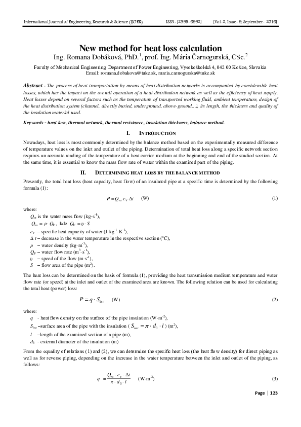 (PDF) New method for heat loss calculation