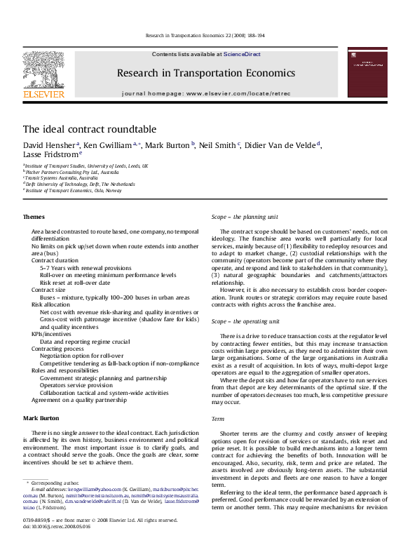 (PDF) The ideal contract roundtable