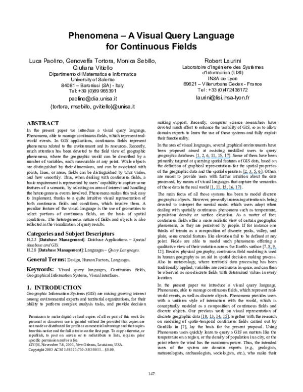 (PDF) Phenomena: a visual query language for continuous fields