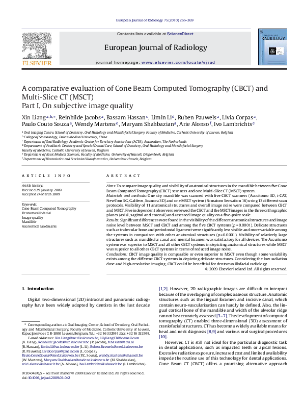 Pdf A Comparative Evaluation Of Cone Beam Computed Tomography Cbct