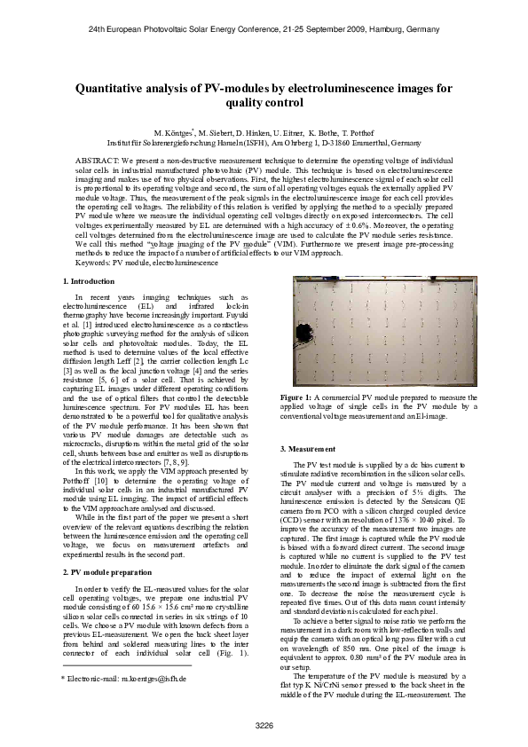 (PDF) Quantitative analysis of PV-modules by electroluminescence images ...