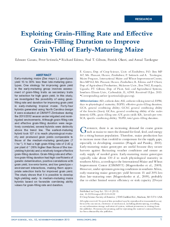 (PDF) Exploiting Grain-Filling Rate and Effective Grain-Filling ...