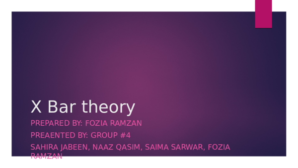 (PPT) X Bar theory - Copy