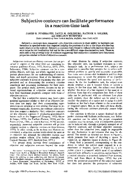 (PDF) Subjective contours can facilitate performance in a reaction-time ...