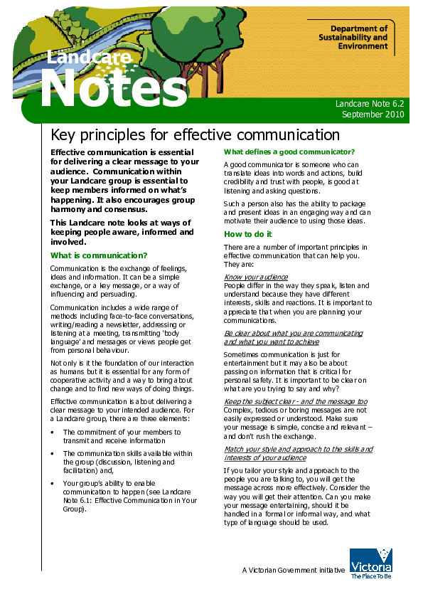(PDF) Key principles for effective communication