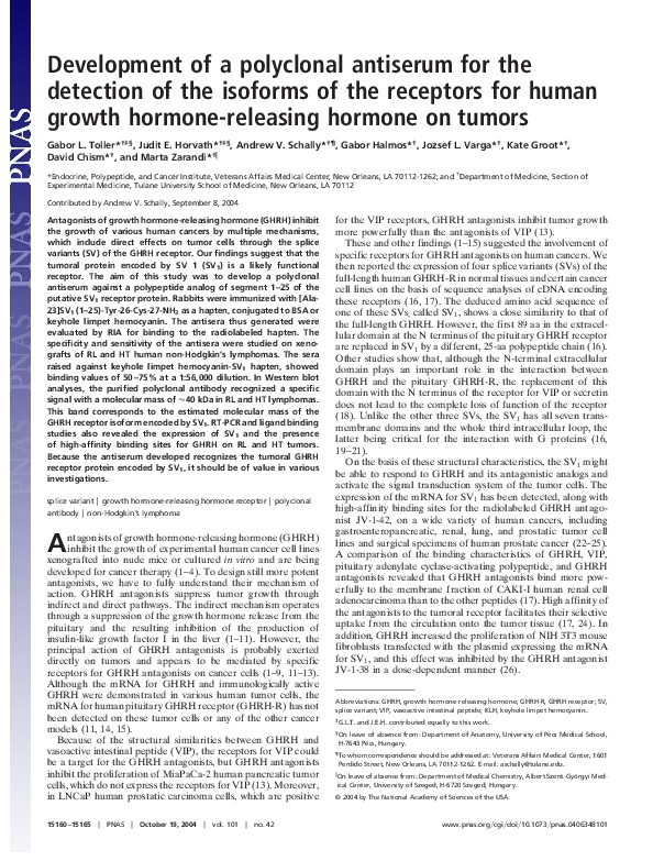 (PDF) Development of a polyclonal antiserum for the detection of the ...