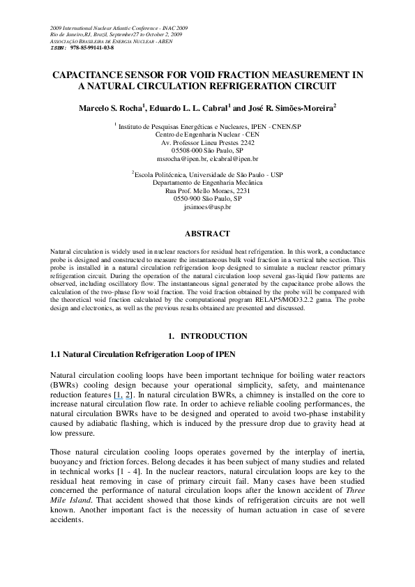 (PDF) CAPACITANCE SENSOR FOR VOID FRACTION MEASUREMENT IN A NATURAL CIRCULATION REFRIGERATION ...