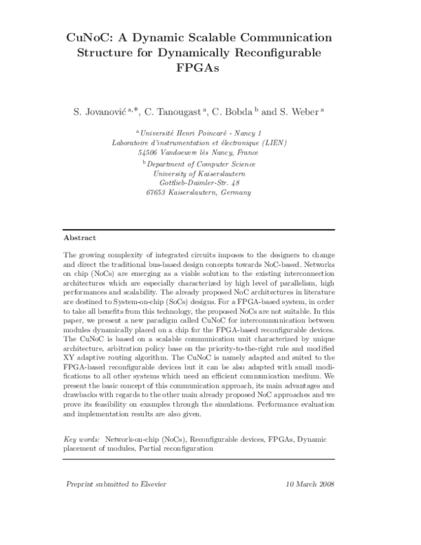 Pdf Cunoc A Dynamic Scalable Communication Structure For Dynamically