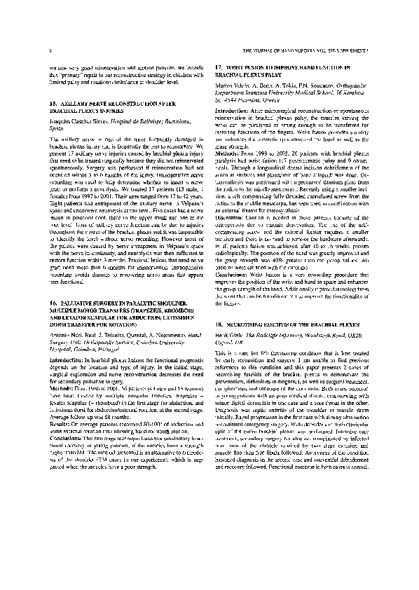 (PDF) Wrist fusion to improve hand function in brachial plexus palsy ...