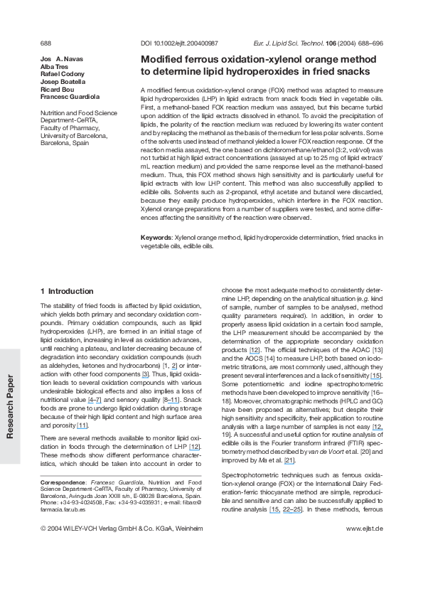 (PDF) Modified ferrous oxidation-xylenol orange method to determine ...