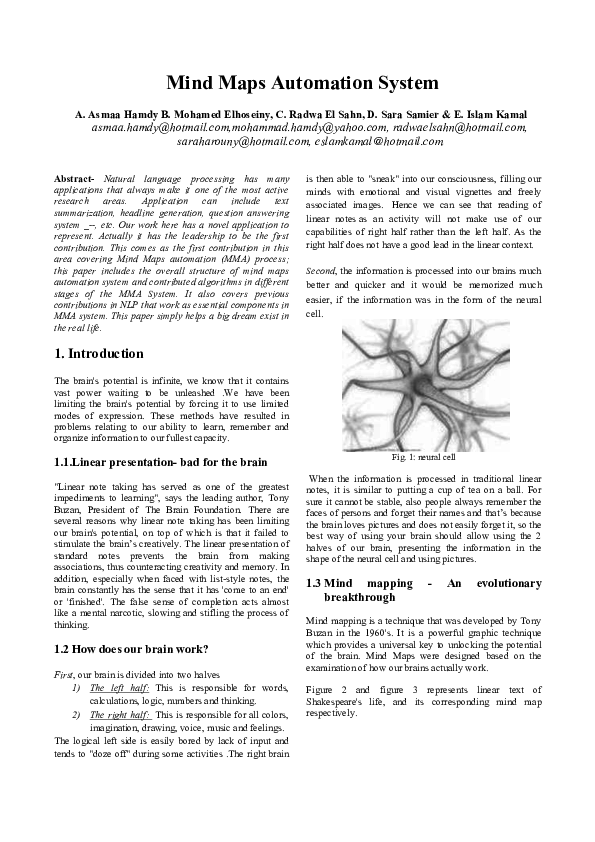 (PDF) Mind Maps Automation (MMA) System