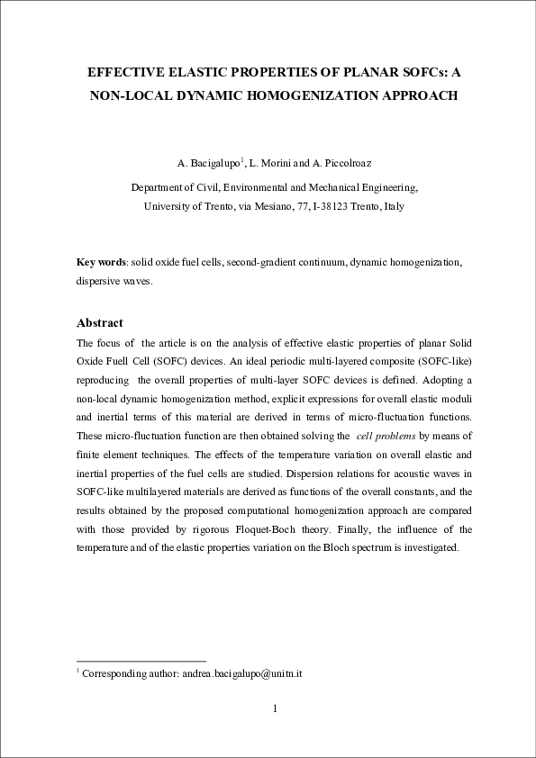 Pdf Effective Elastic Properties Of Planar Sofcs A Non Local Dynamic Homogenization Approach
