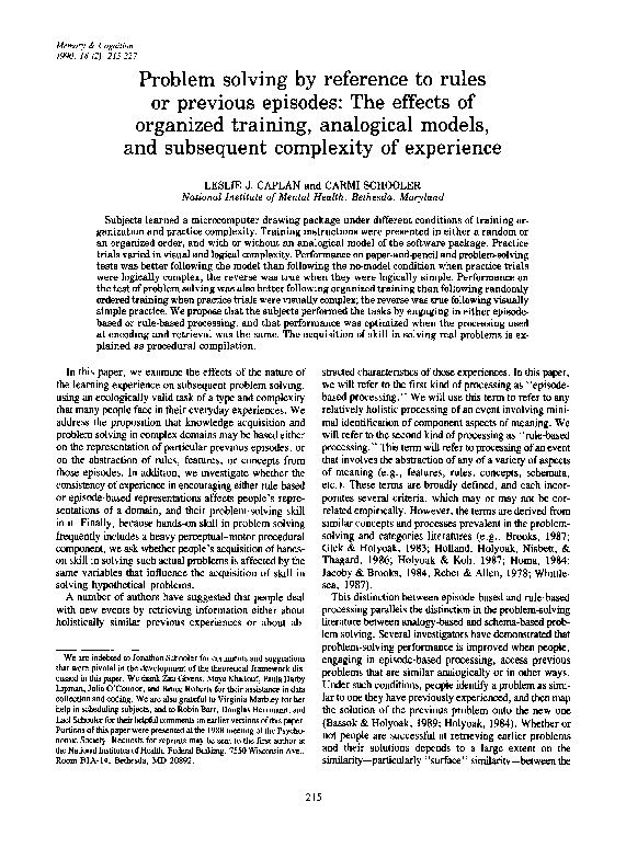 (PDF) From Example Study to Problem Solving: Smooth Transitions Help ...