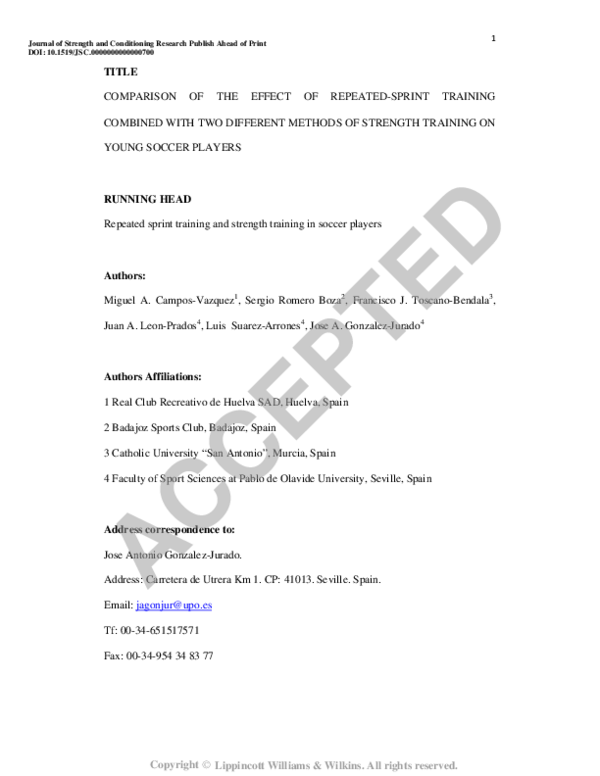 (PDF) Comparison of the Effect of Repeated-Sprint Training Combined with Two Different Methods ...