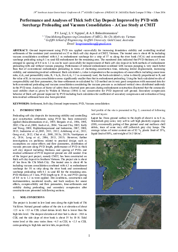(DOC) Performance and Analyses of Thick Soft Clay Deposit Improved by ...