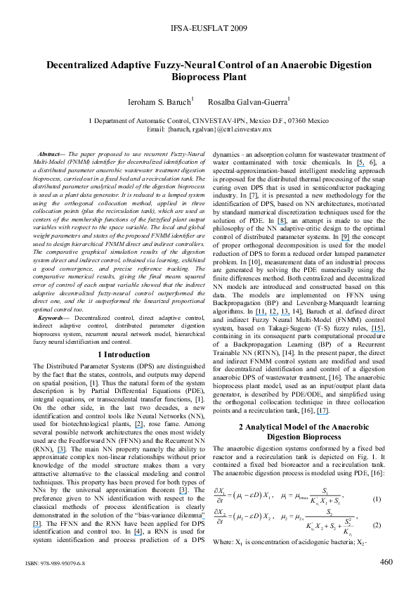 (PDF) Decentralized direct adaptive Fuzzy-Neural control of an anaerobic digestion bioprocess plant