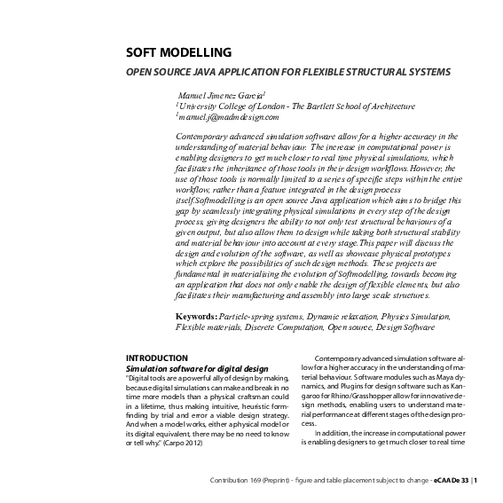 Pdf Soft Modelling Open Source Java Application For Flexible Structural Systems