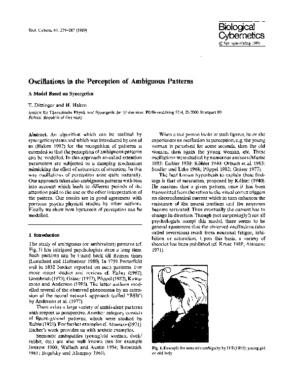(PDF) Oscillations in the perception of ambiguous patterns a model ...