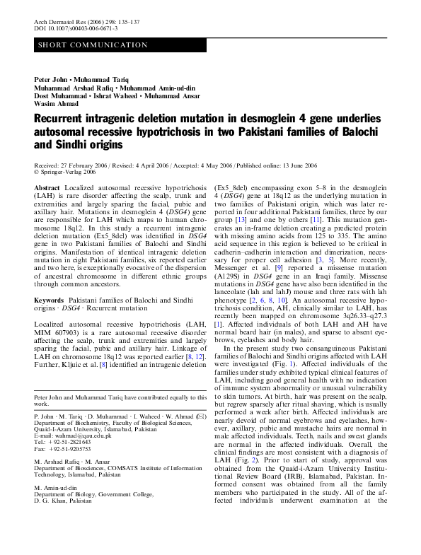 (PDF) Recurrent intragenic deletion mutation in desmoglein 4 gene ...