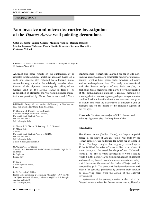 (PDF) Non-invasive and micro-destructive investigation of the Domus ...
