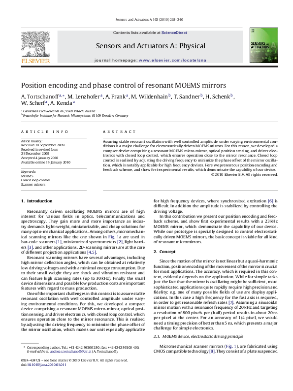 (PDF) Position encoding and phase control of resonant MOEMS-mirros