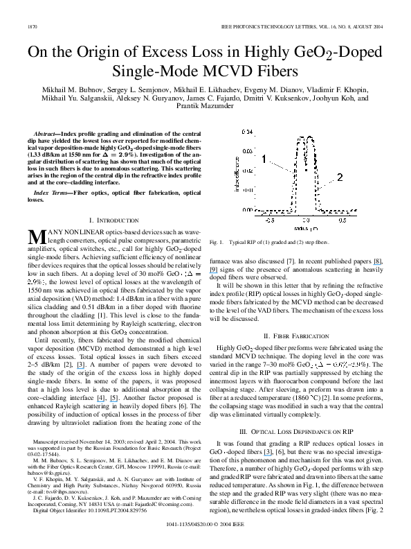 (PDF) On the origin of excess loss in highly GeO2-doped single-mode ...