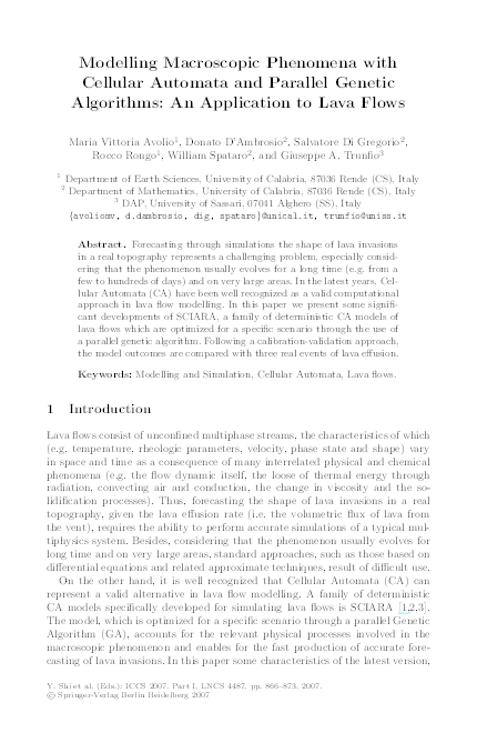Pdf Modelling Macroscopic Phenomena With Cellular Automata And Parallel Genetic Algorithms An