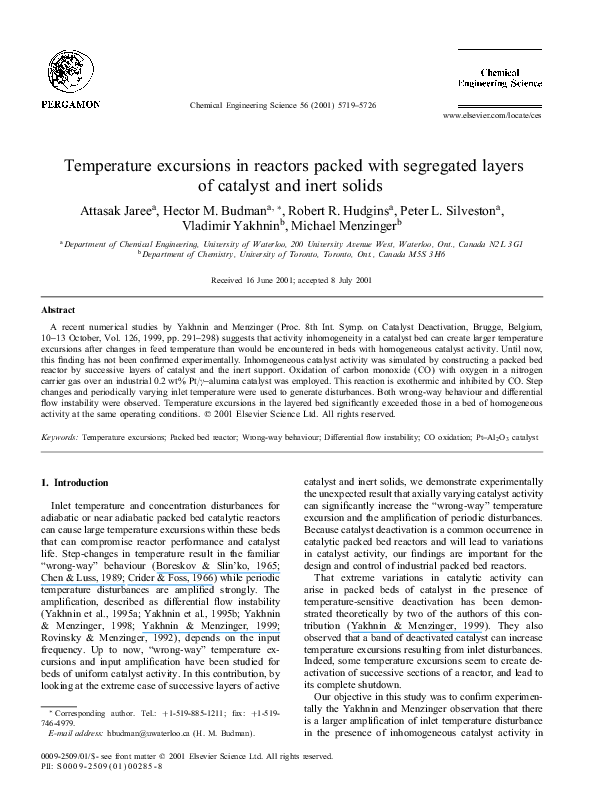 (PDF) Temperature excursions in reactors packed with segregated layers ...