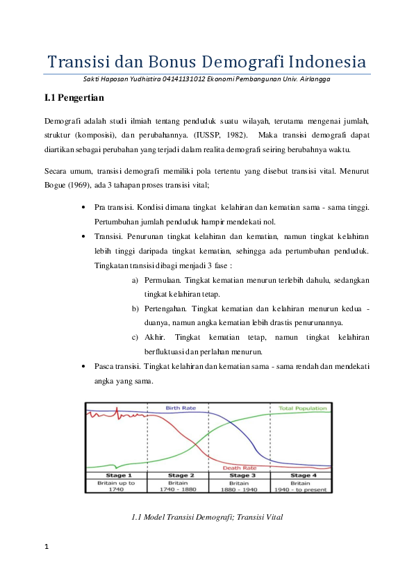 (PDF) Transisi dan Bonus Demografi Indonesia