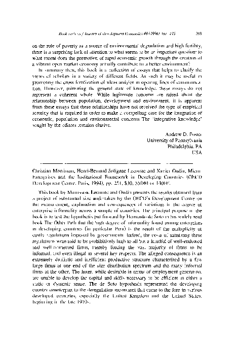 (PDF) Micro-Enterprises and the institutional framework in developing ...