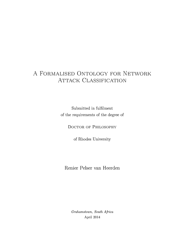 (PDF) A Formalised Ontology for Network Attack Classification