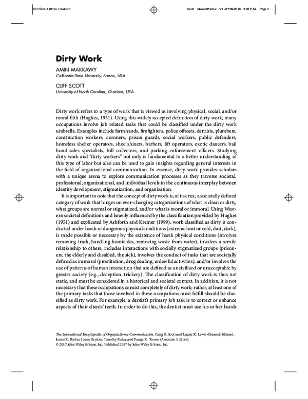 (PDF) Dirty Work