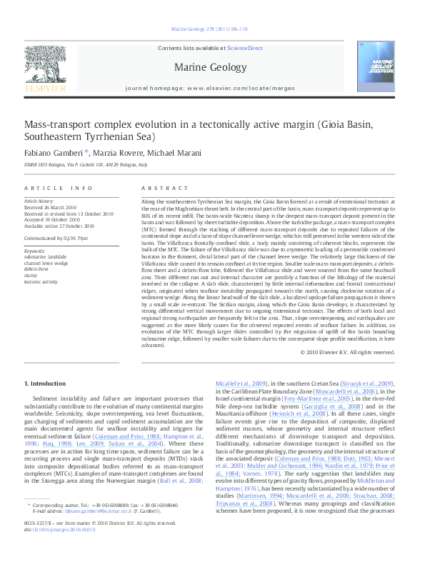 (PDF) Mass-transport complex evolution in a tectonically active margin ...