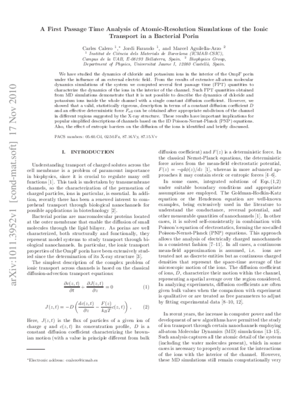 (PDF) First-passage-time analysis of atomic-resolution simulations of ...