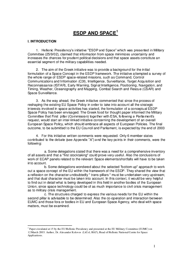 (PDF) ESDP and Space.