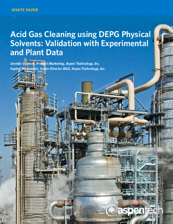 (PDF) Acid Gas Cleaning using DEPG Physical Solvents: Validation with ...