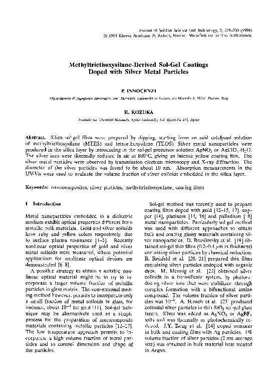 (PDF) Structure and properties of sol-gel coatings from ...